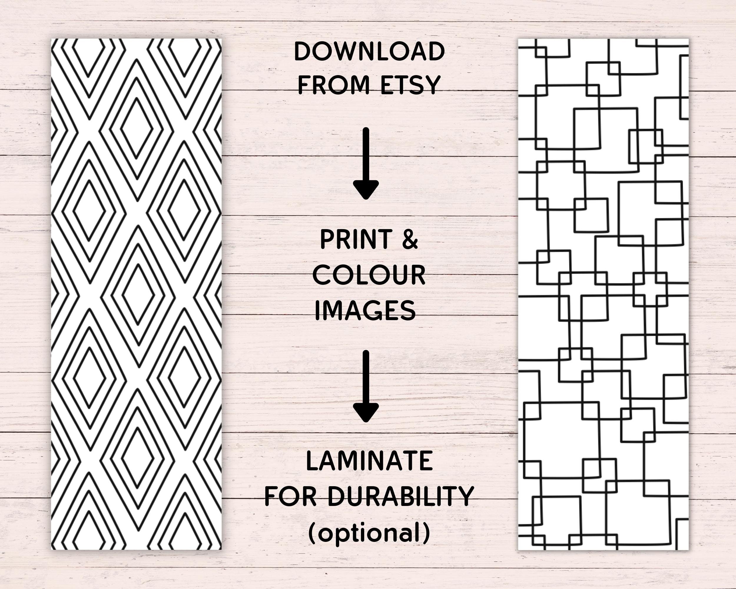 Printable Geometric Coloring Bookmarks Set of 6 PDF - Etsy