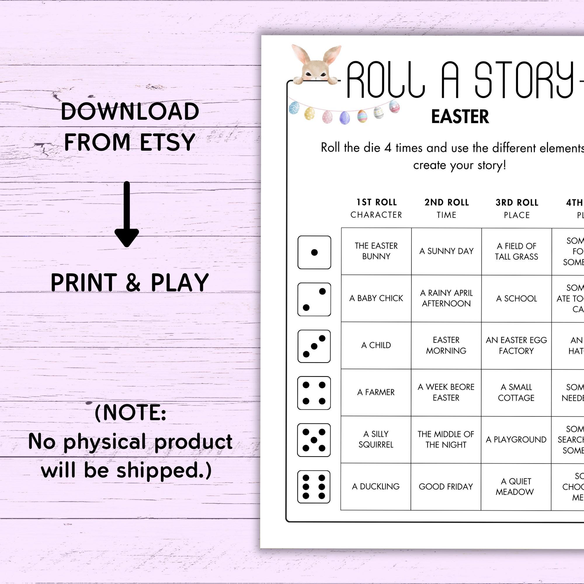 Easter Roll a Story - Creative Writing Prompt Activity - Printable ...