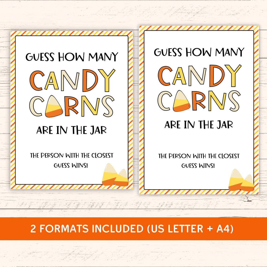 Candy Corn Guessing Game - Printable Halloween Party Game - Classroom ...