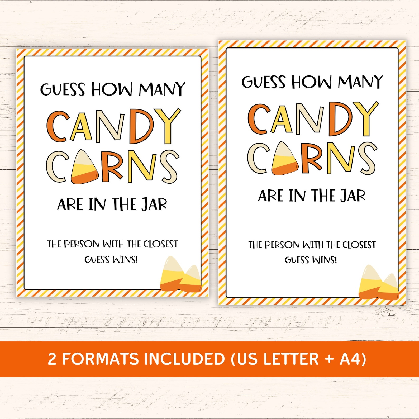 Candy Corn Guessing Game - Printable Halloween Party Game - Classroom ...