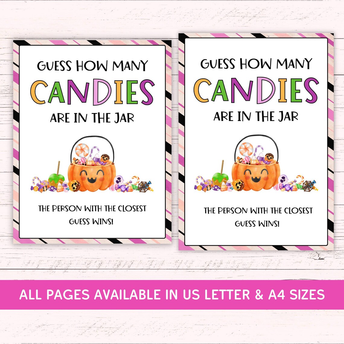 Candy Guessing Game - Printable Halloween Party Game - Classroom Game ...