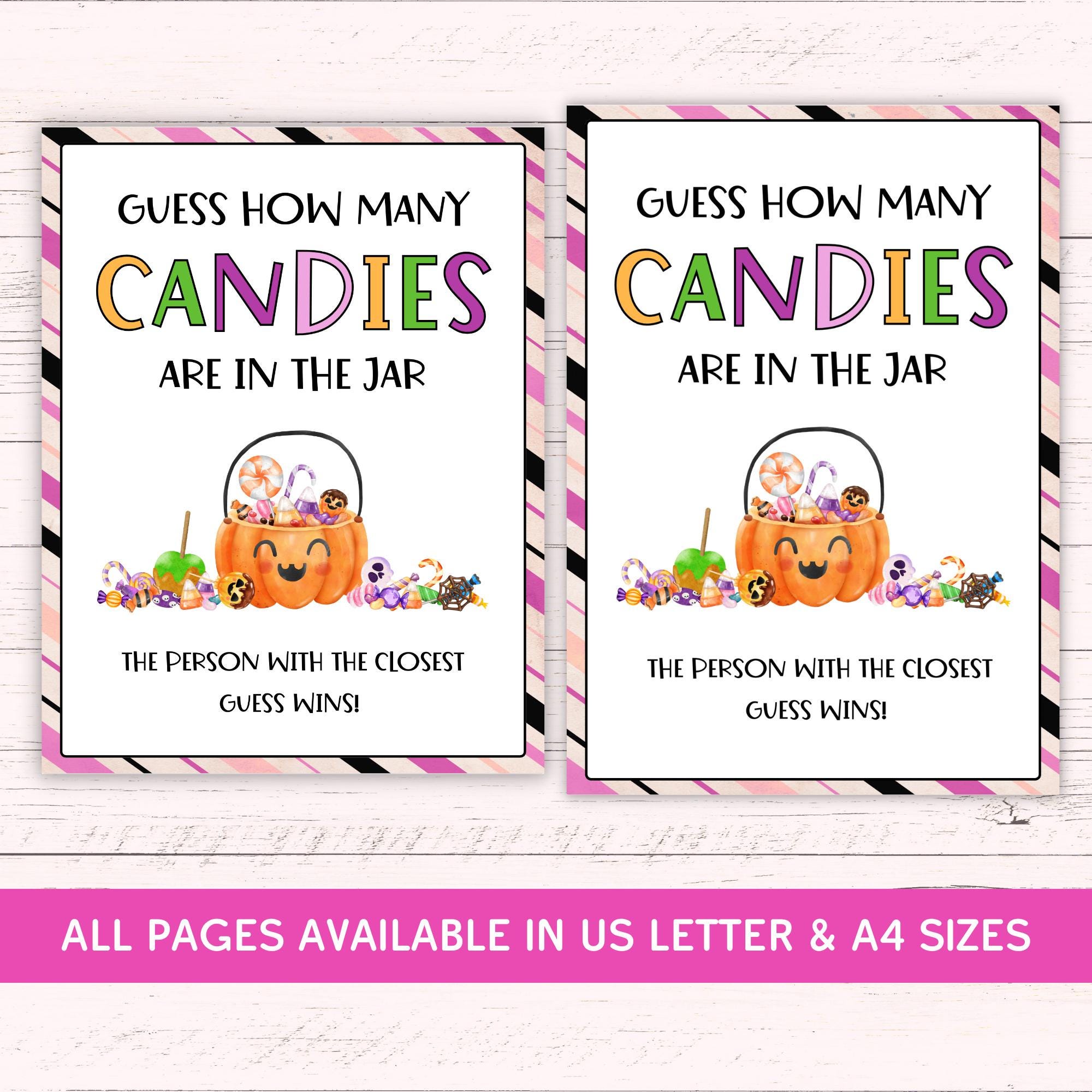 Candy Guessing Game - Printable Halloween Party Game - Classroom Game ...