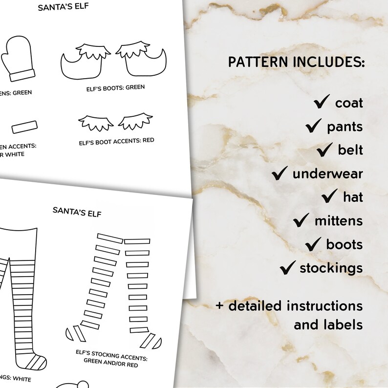 Printable Template for Santa's Elf Clothesline Garland - PDF Instant ...