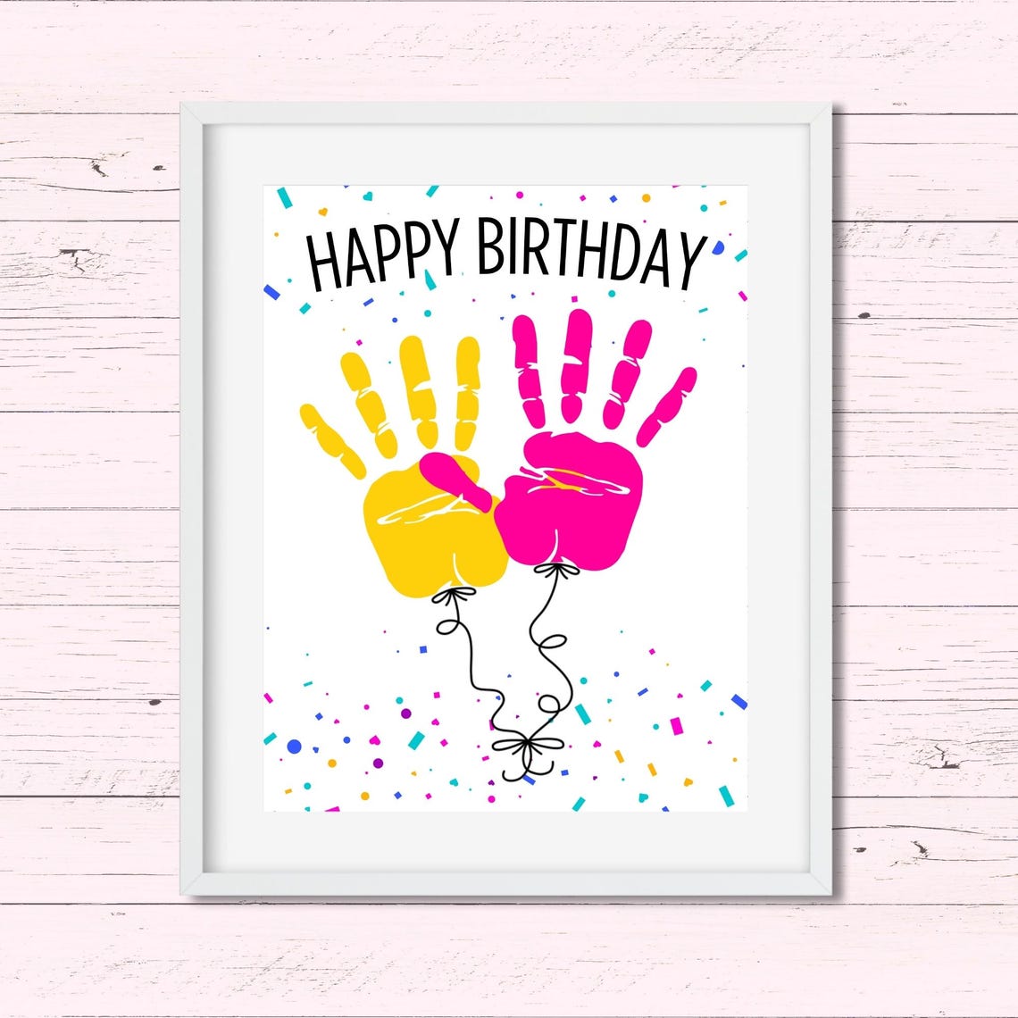 Handprint Balloon Birthday Art - Happy Birthday Handprint Art - DIY ...