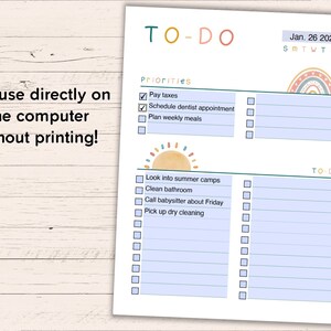 Printable Boho To-do List US Letter A4 Editable Instant - Etsy