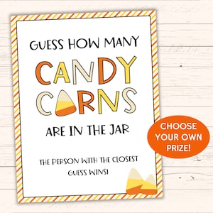 Candy Corn Guessing Game - Printable Halloween Party Game - Classroom ...