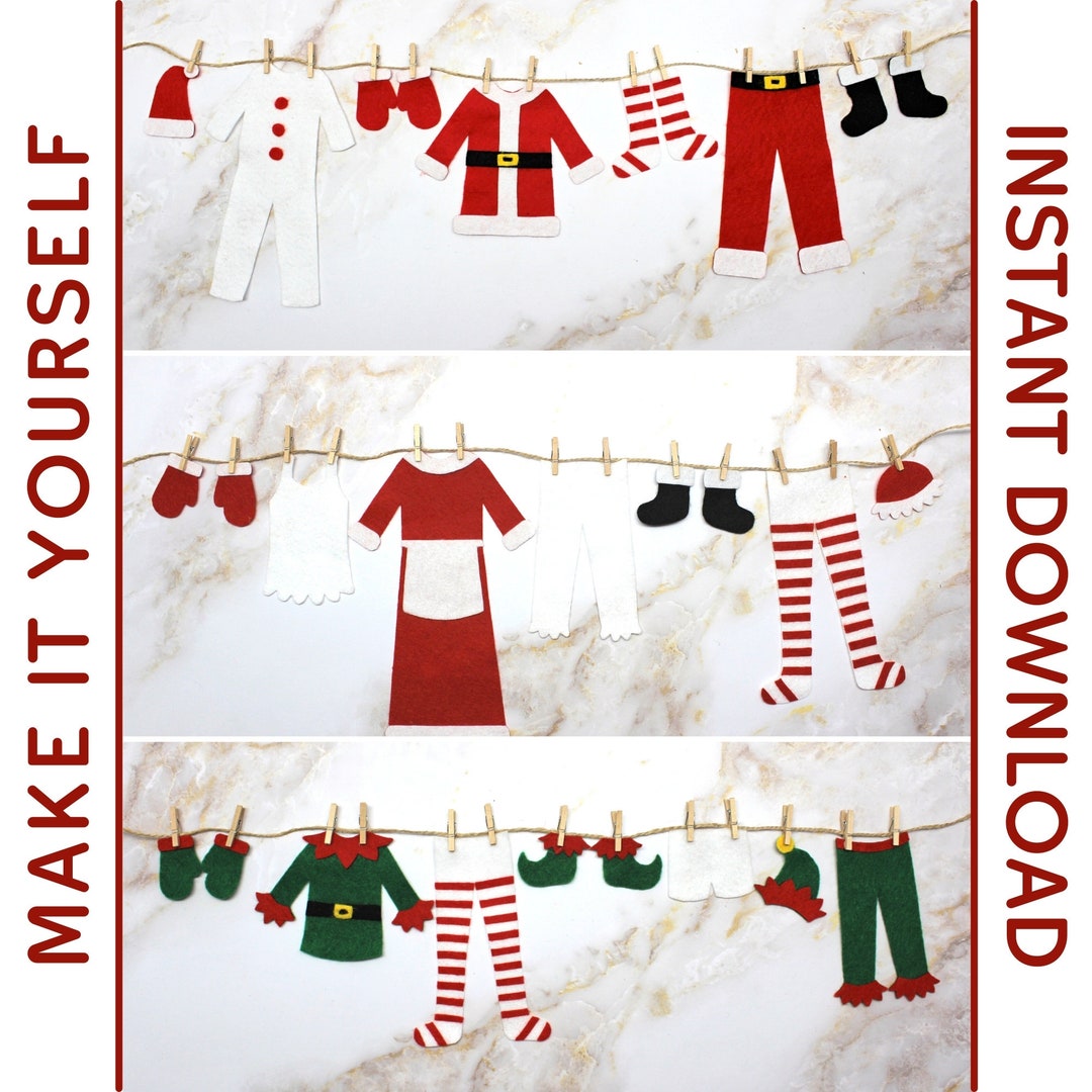 Printable Templates for Santa's Clothesline, Mrs Claus Clothesline ...