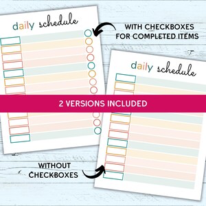 Editable Daily Schedule Template for Kids - Printable Kids' Daily ...