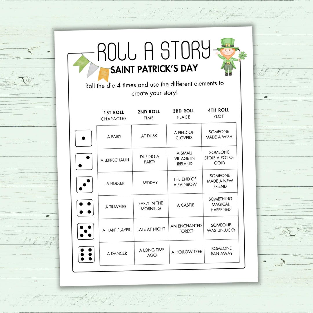 Saint Patrick's Day Roll a Story - Creative Writing Prompt Activity ...