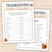 Thanksgiving Word Scramble - Printable Thanksgiving Activity ...