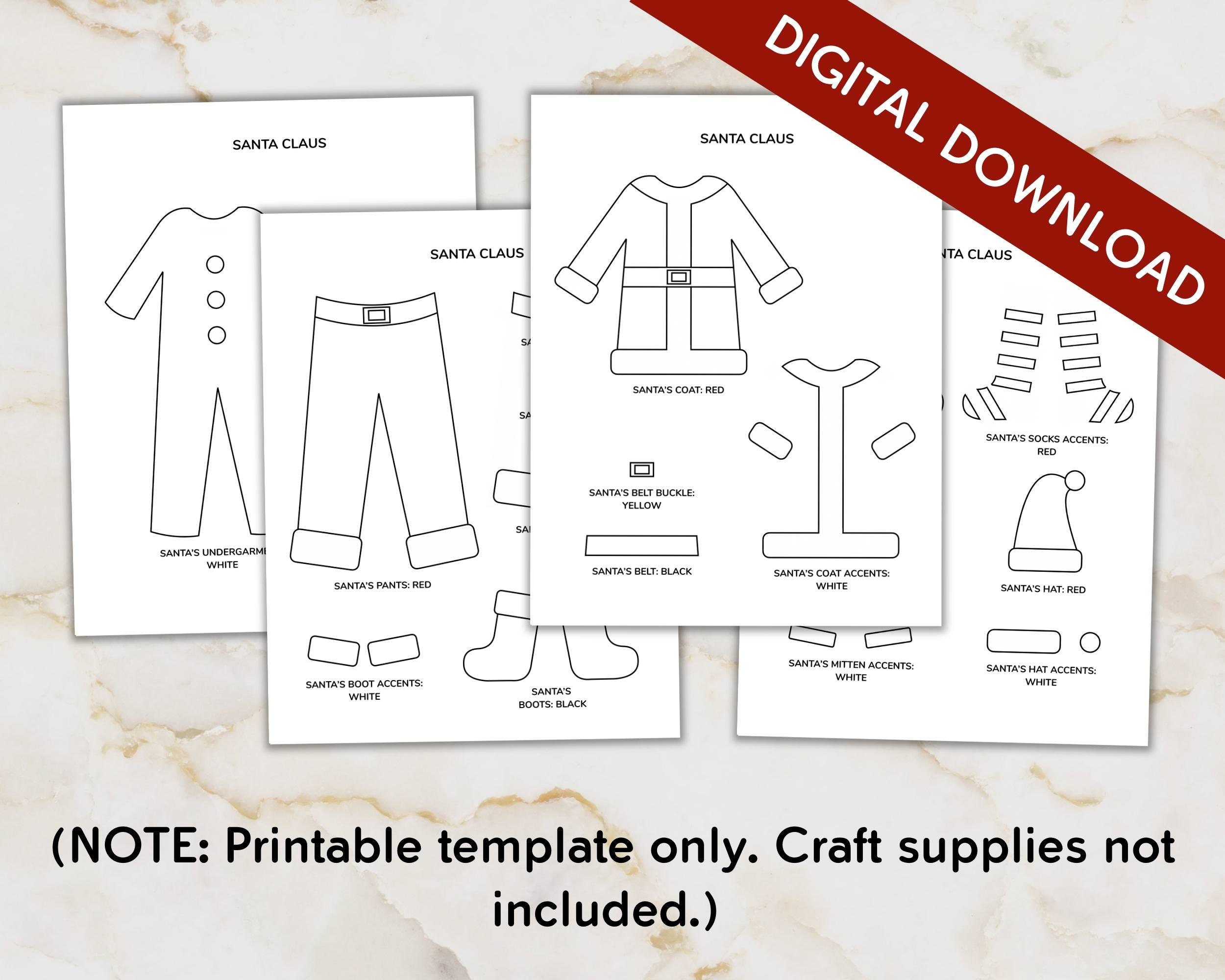 Printable Template for Santa's Clothesline Garland PDF Instant Download ...