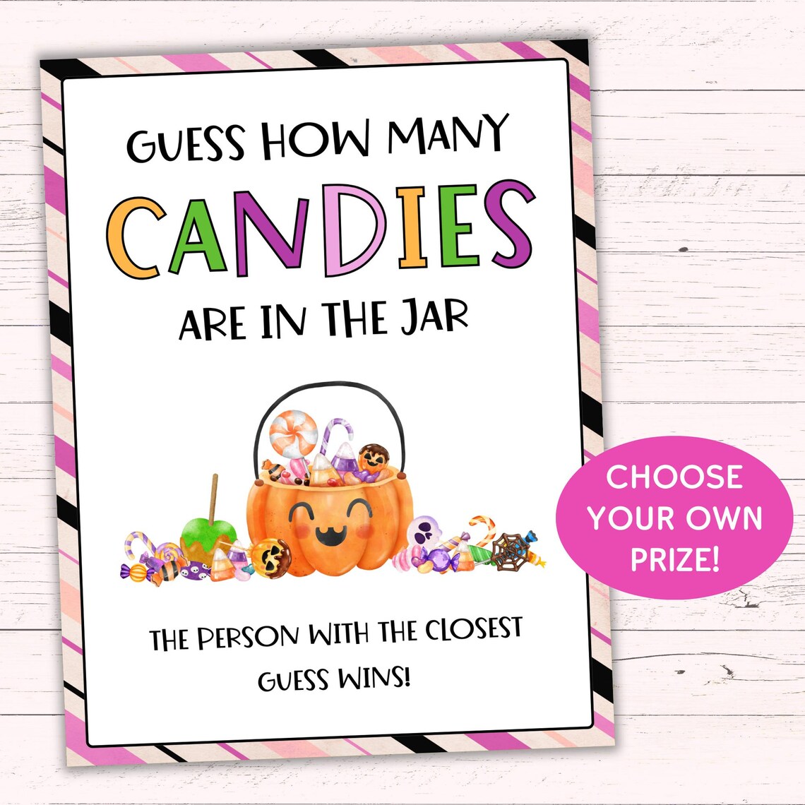 Candy Guessing Game - Printable Halloween Party Game - Classroom Game ...