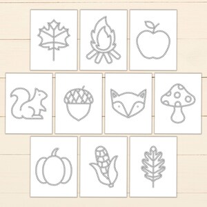 Fall Q-tip Tracing Sheets - Printable Preschool Worksheets for Fine ...