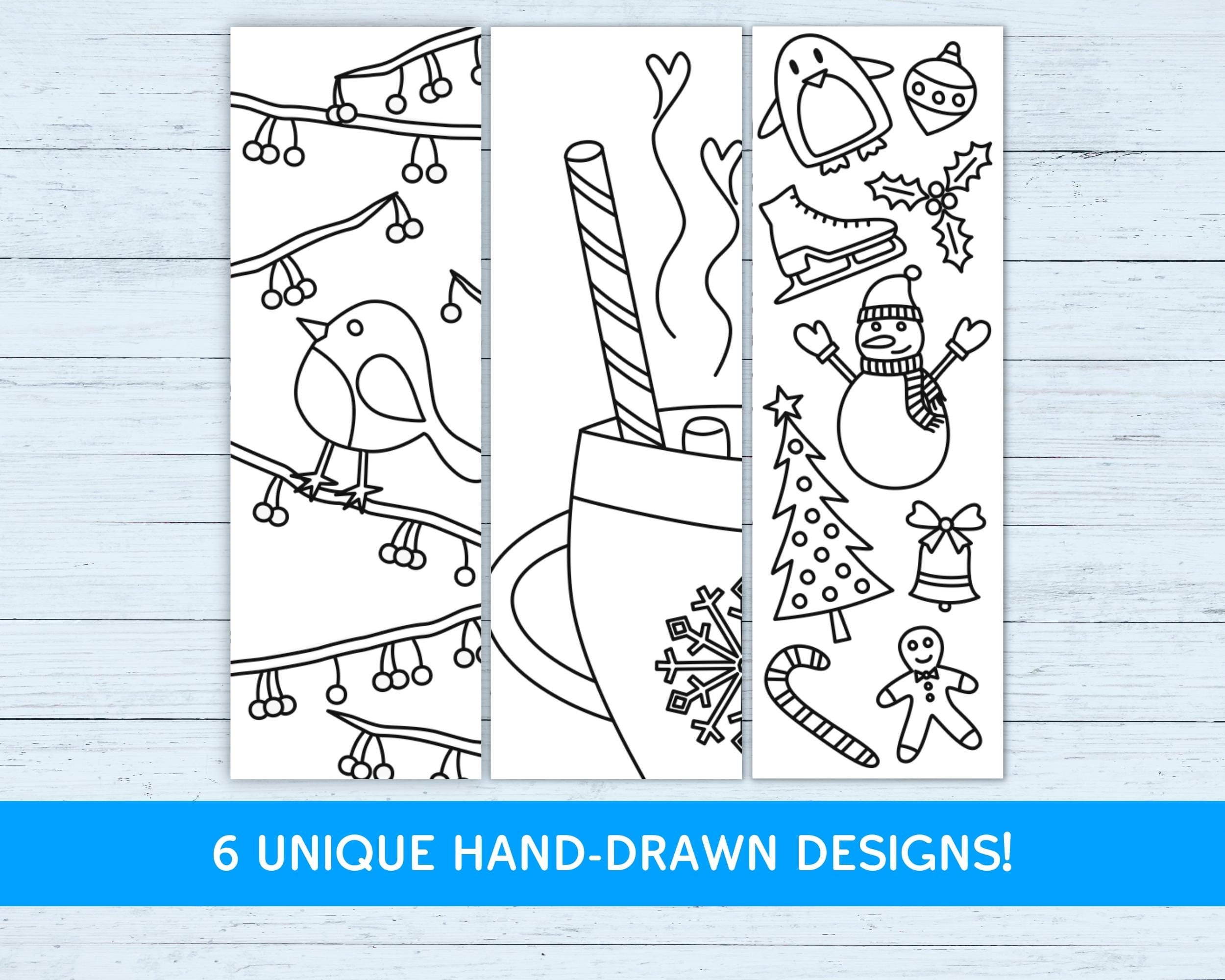Printable Winter Coloring Bookmarks Set of 6 PDF Instant - Etsy Canada