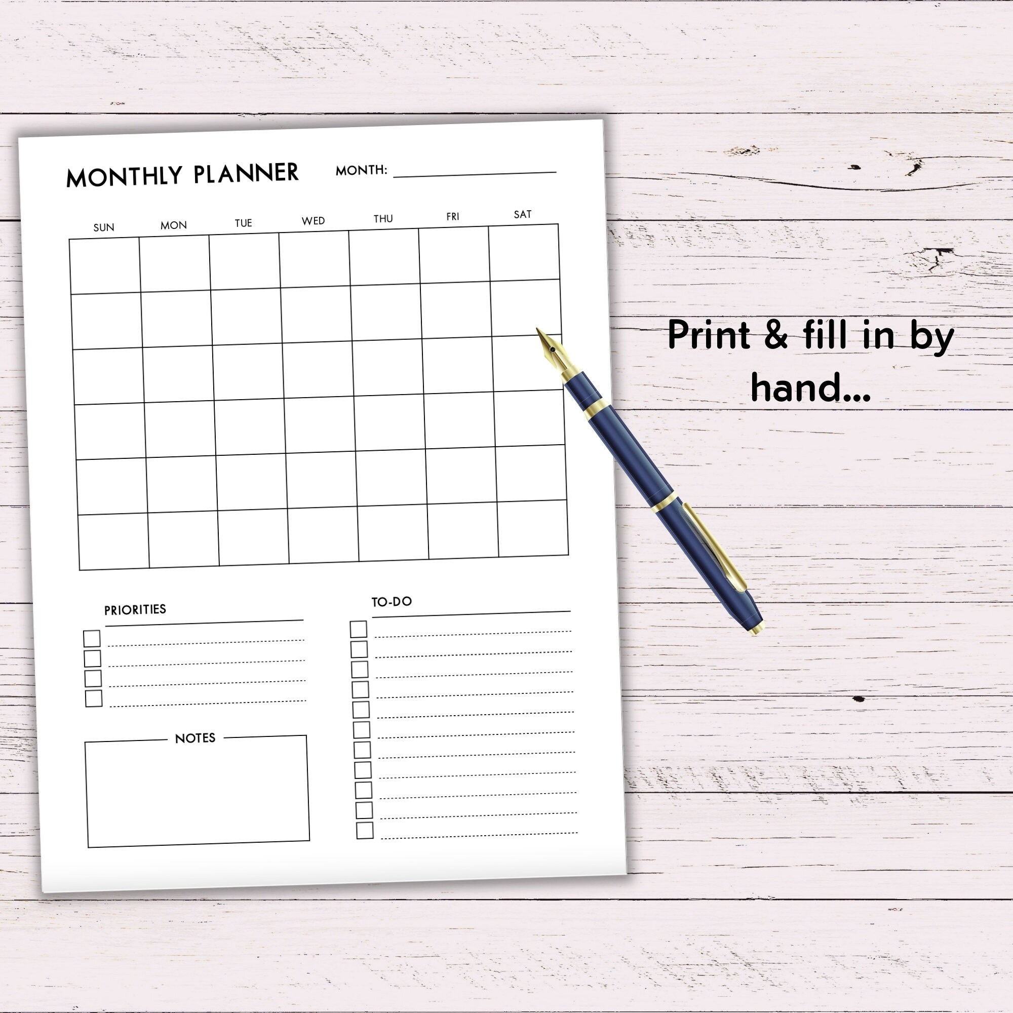 Editable Daily + Weekly + Monthly Planner Set - Instant Download ...