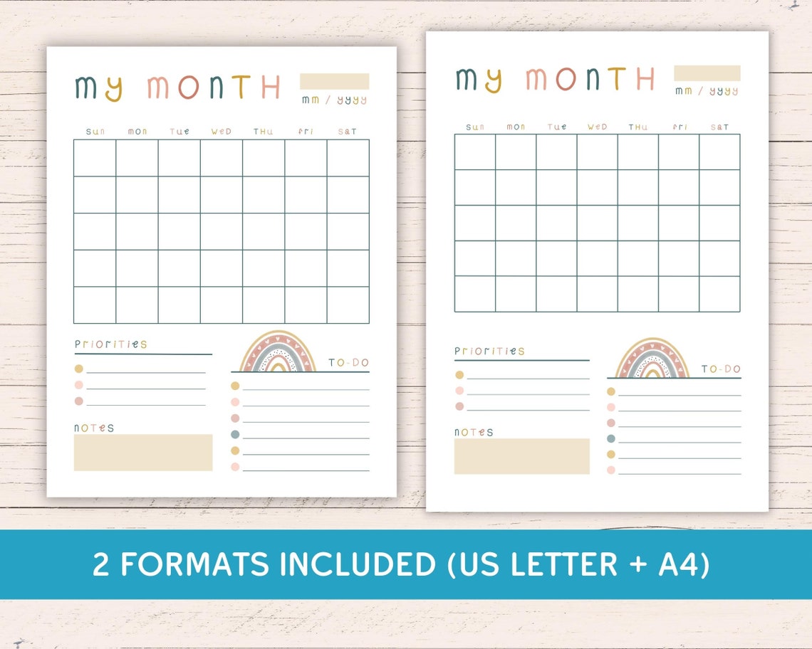 Printable Boho Daily Weekly Monthly Planner Page Bundle - Etsy