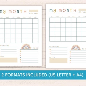 Printable Boho Daily Weekly Monthly Planner Page Bundle - Etsy