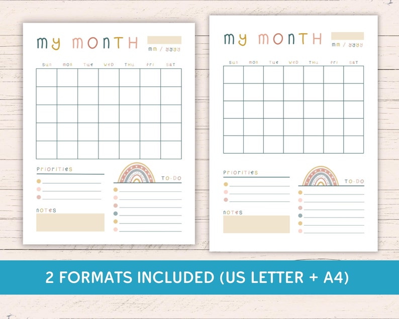 Printable Boho Daily Weekly Monthly Planner Page Bundle - Etsy