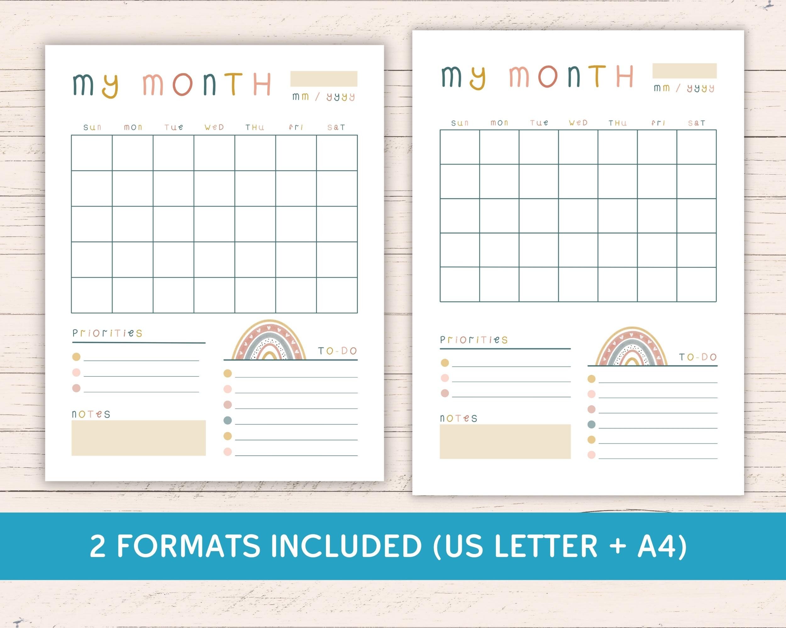 Printable Boho Daily Weekly Monthly Planner Page Bundle - Etsy Canada