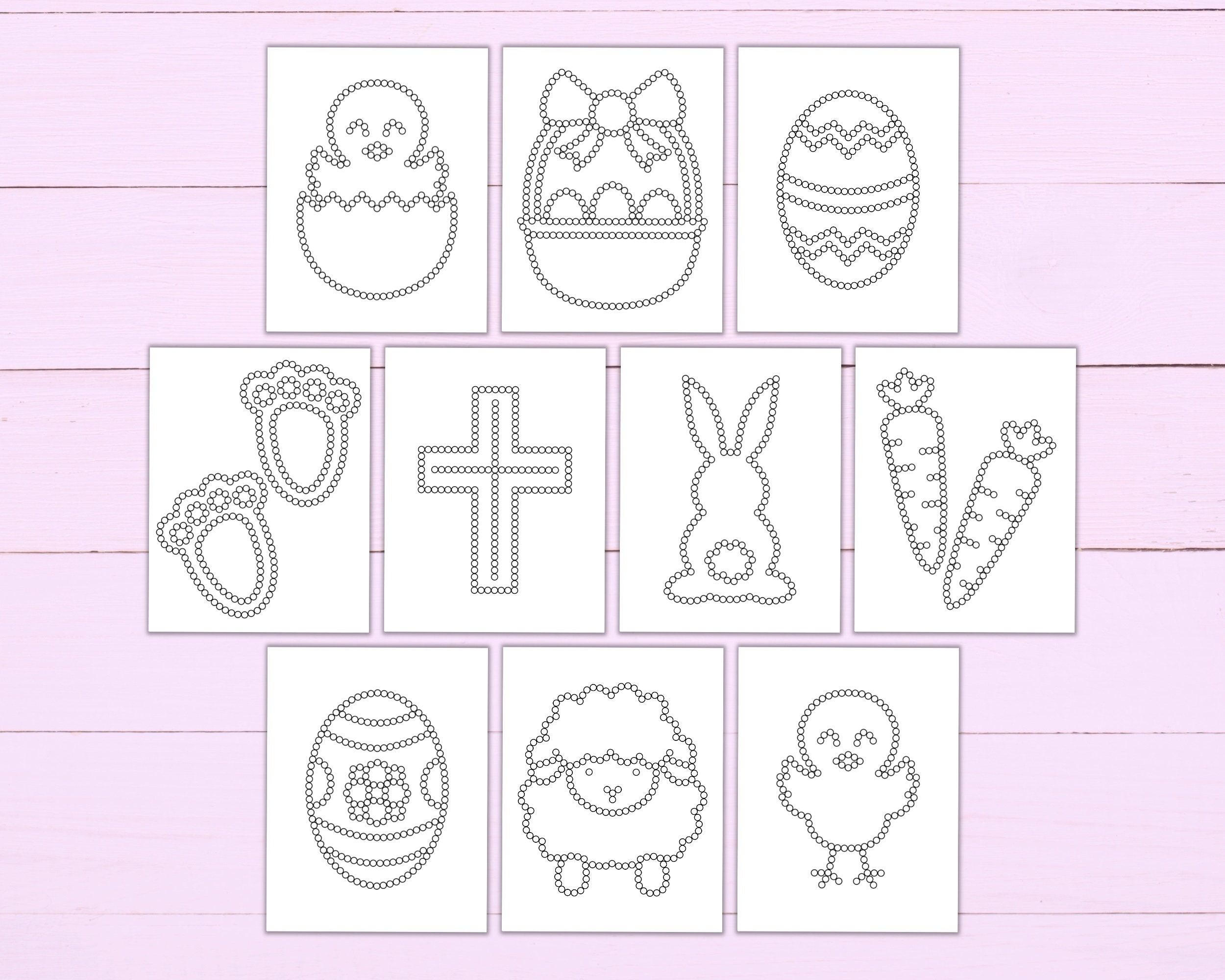 Easter Q-tip Tracing Sheets Printable Preschool Worksheets - Etsy