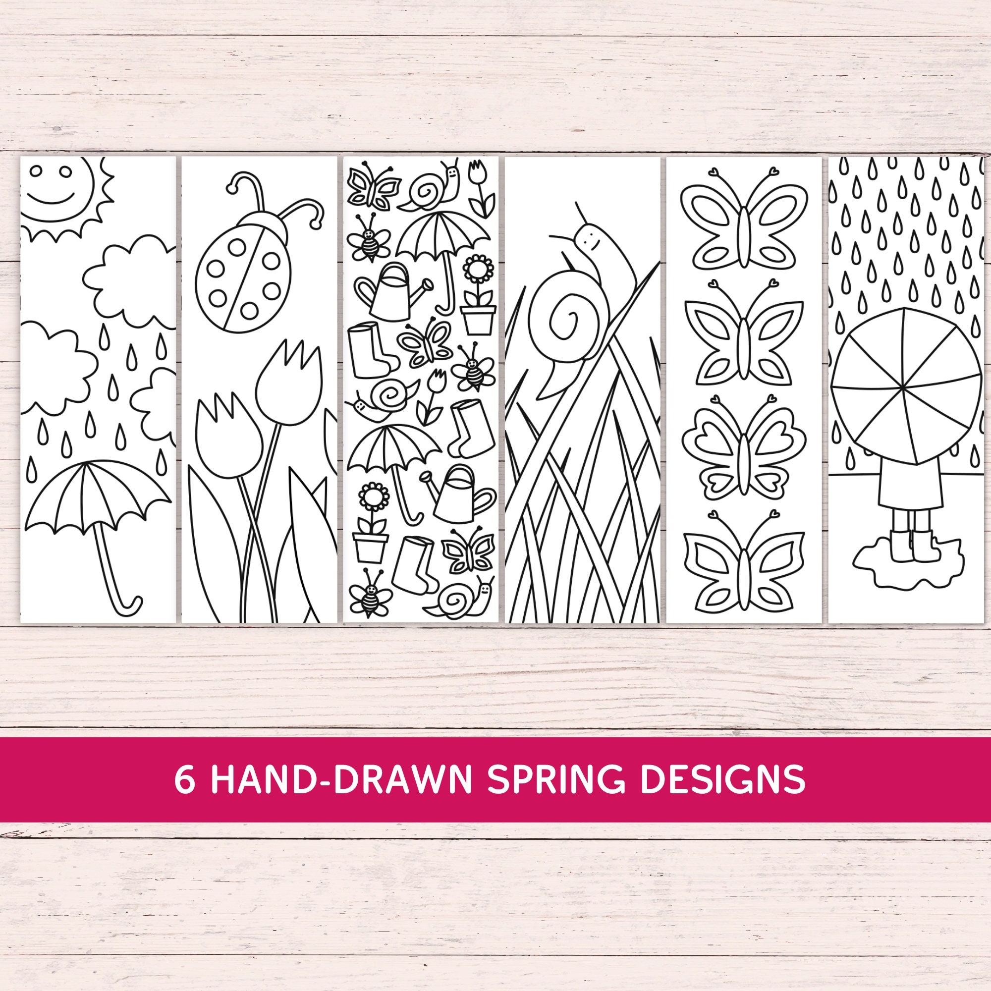Bundle of 24 Coloring Bookmarks - Spring + Summer + Fall + Winter - PDF ...