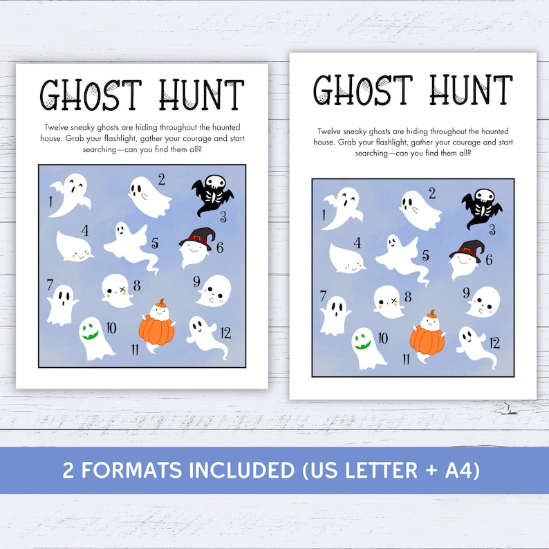 Printable Ghost Scavenger Hunt Game - Halloween Party Game for Kids ...