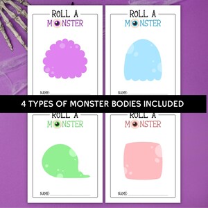 Roll a Monster Game - Printable Halloween Game - Halloween Activity for ...
