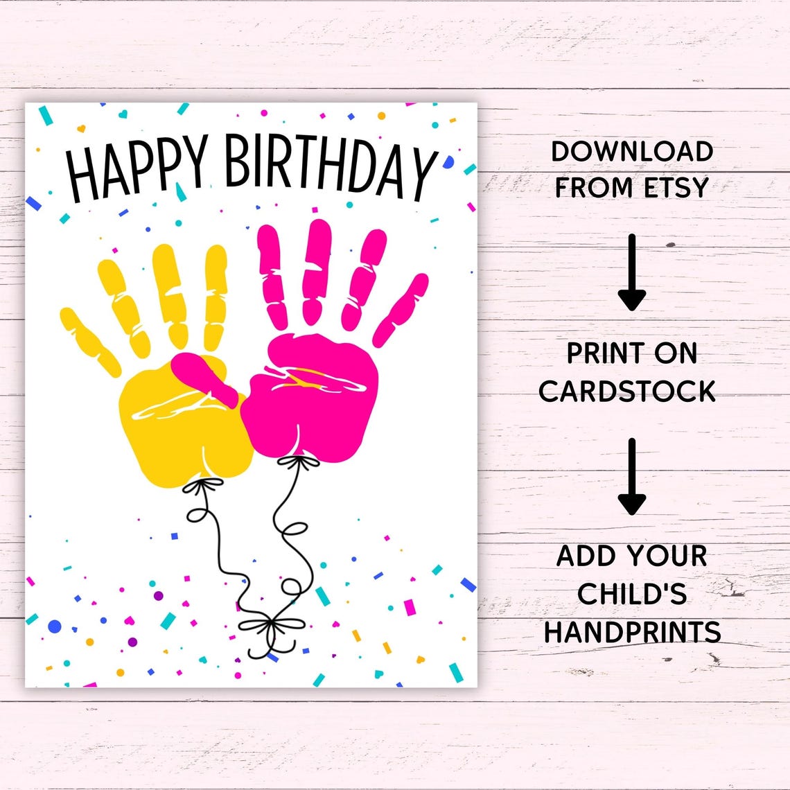 Handprint Balloon Birthday Art Happy Birthday Handprint Art DIY ...