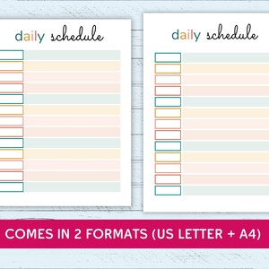 Editable Daily Schedule Template for Kids Printable - Etsy