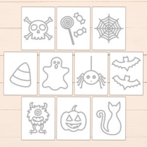 Halloween Q-tip Tracing Sheets - Printable Preschool Worksheets for ...
