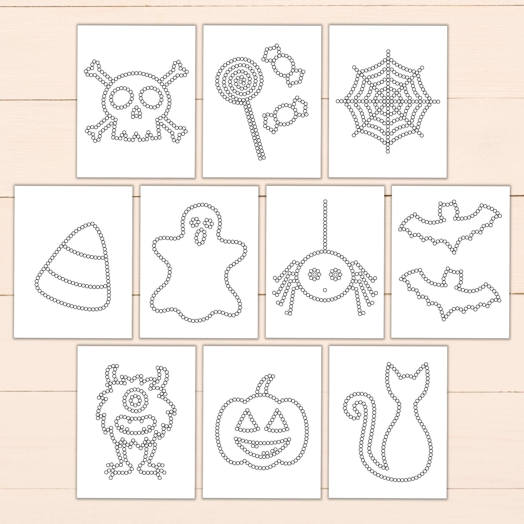 Halloween Q-tip Tracing Sheets - Printable Preschool Worksheets for ...