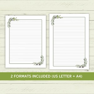 Cute Printable Olive Branch Stationery Digital Note Paper Instant ...