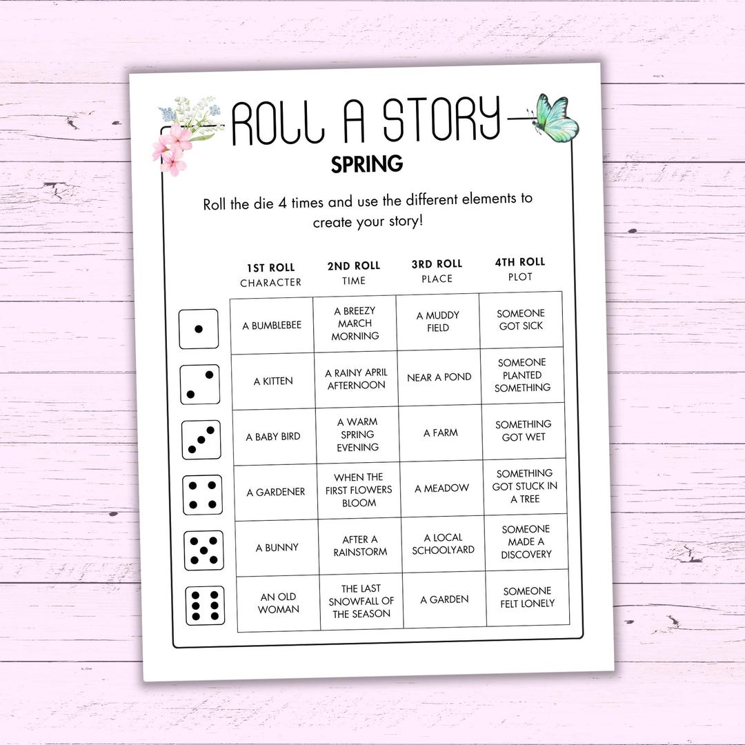 Spring Roll a Story - Creative Writing Prompt Activity - Printable ...