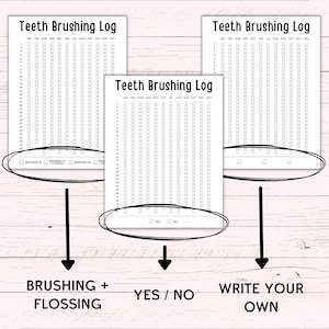 Yearly Teeth Brushing Tracker - Printable Teeth Brushing Log - Dental ...