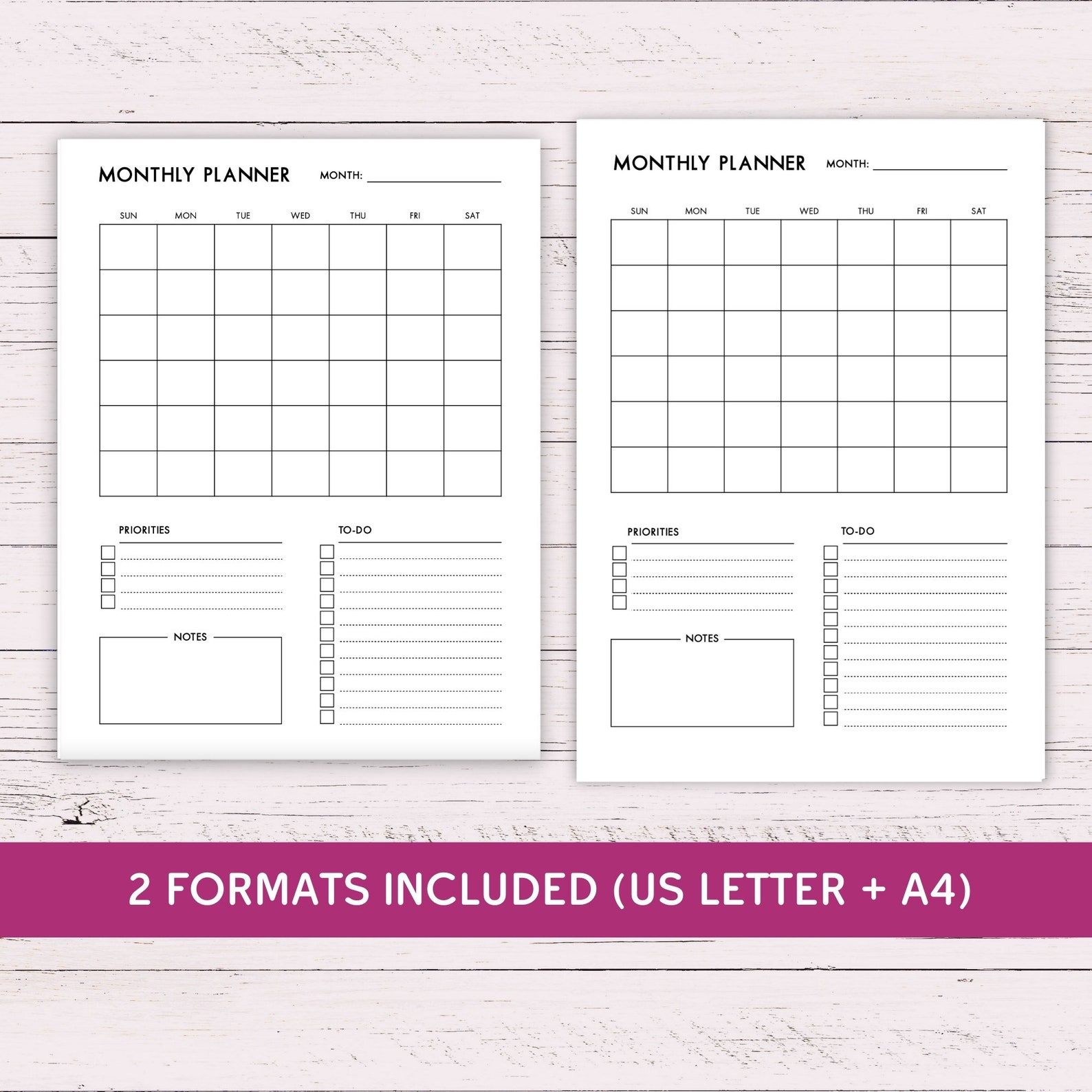 Editable Daily + Weekly + Monthly Planner Set - Instant Download ...