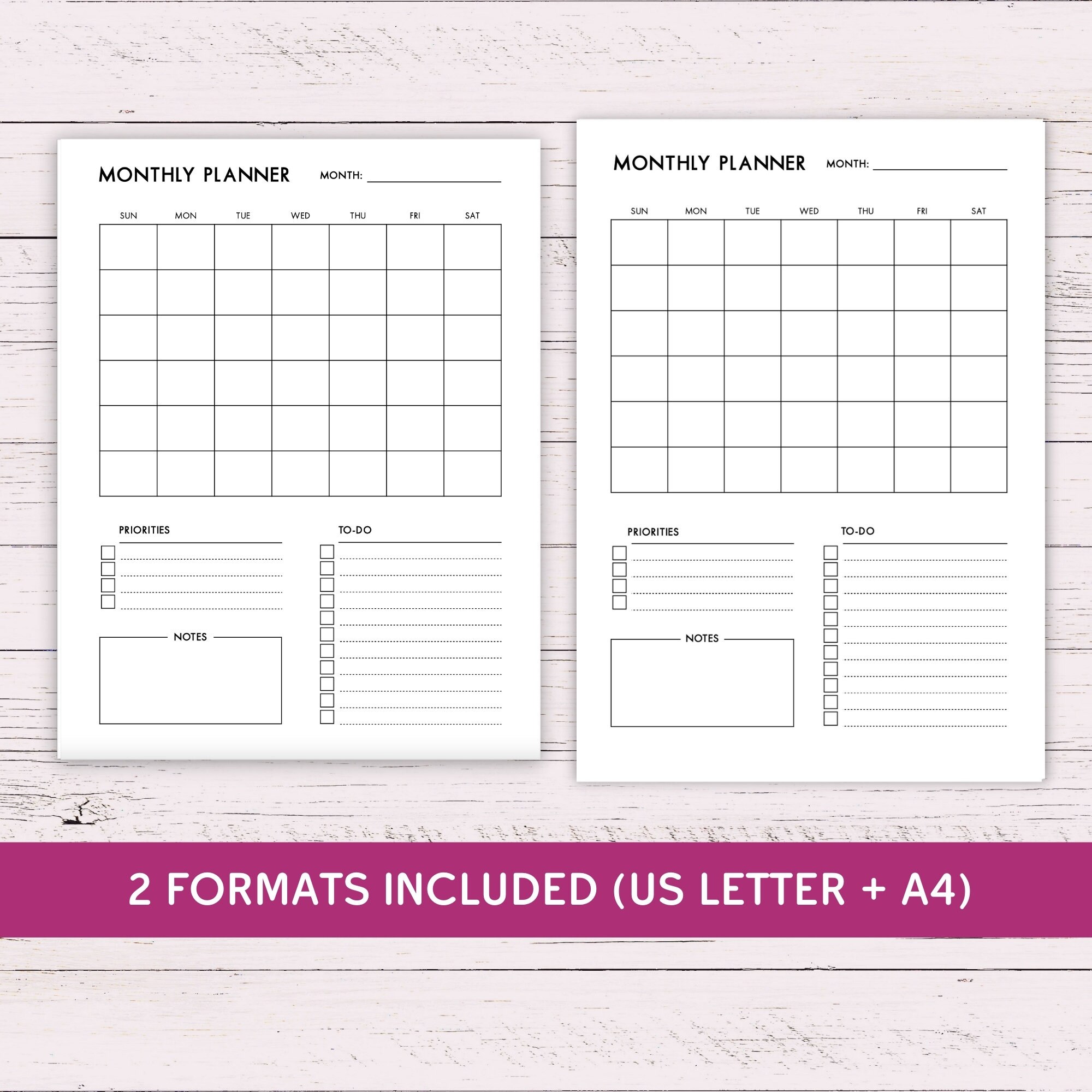 Editable Daily + Weekly + Monthly Planner Set - Instant Download ...