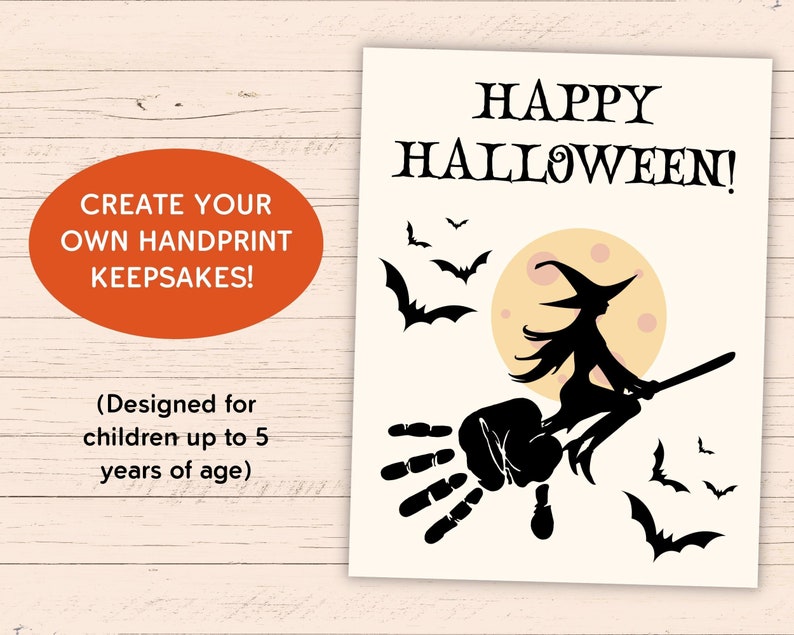 Halloween Witch's Broom Handprint Craft Template - Etsy