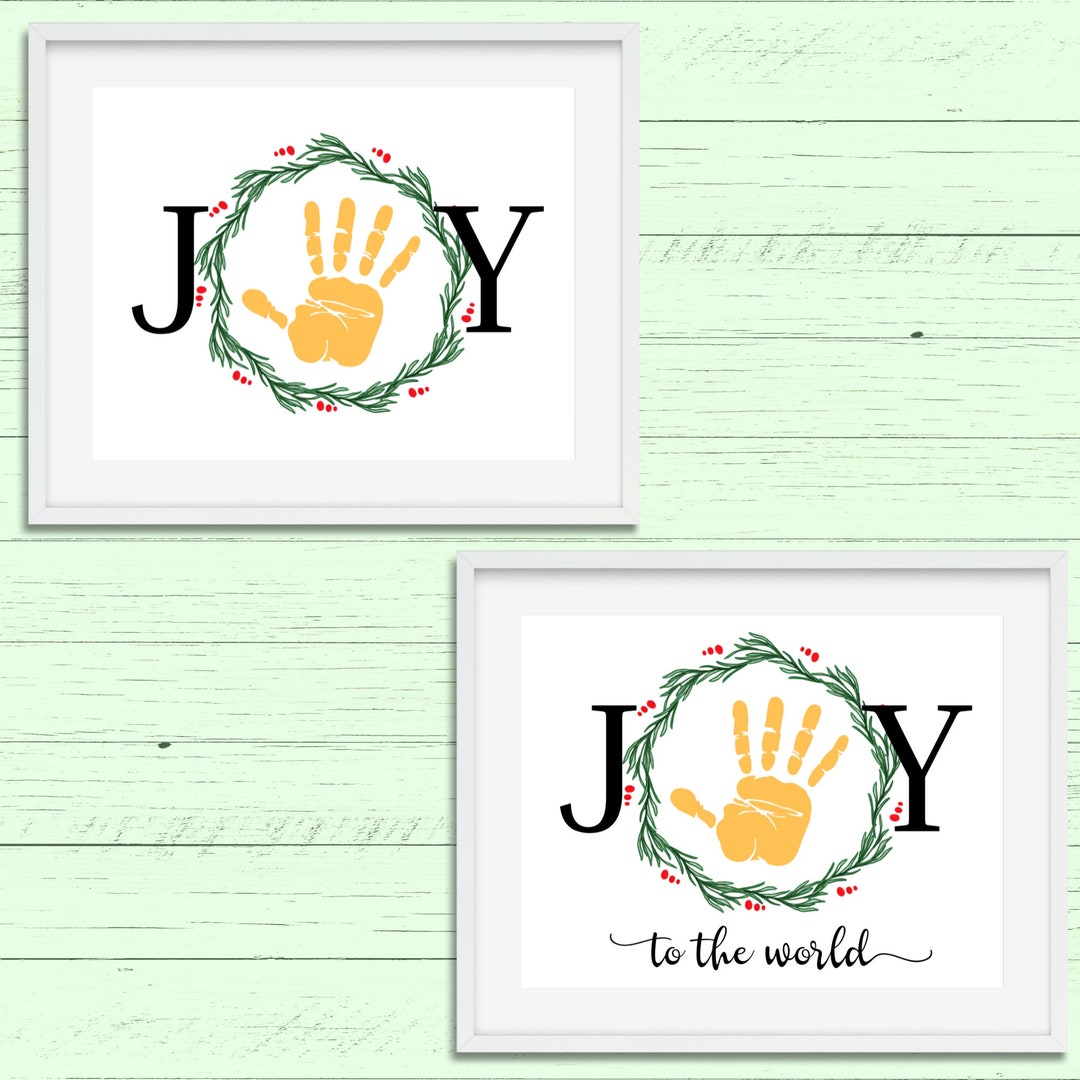 JOY Christmas Handprint Art Template - Christmas Handprint Keepsake ...
