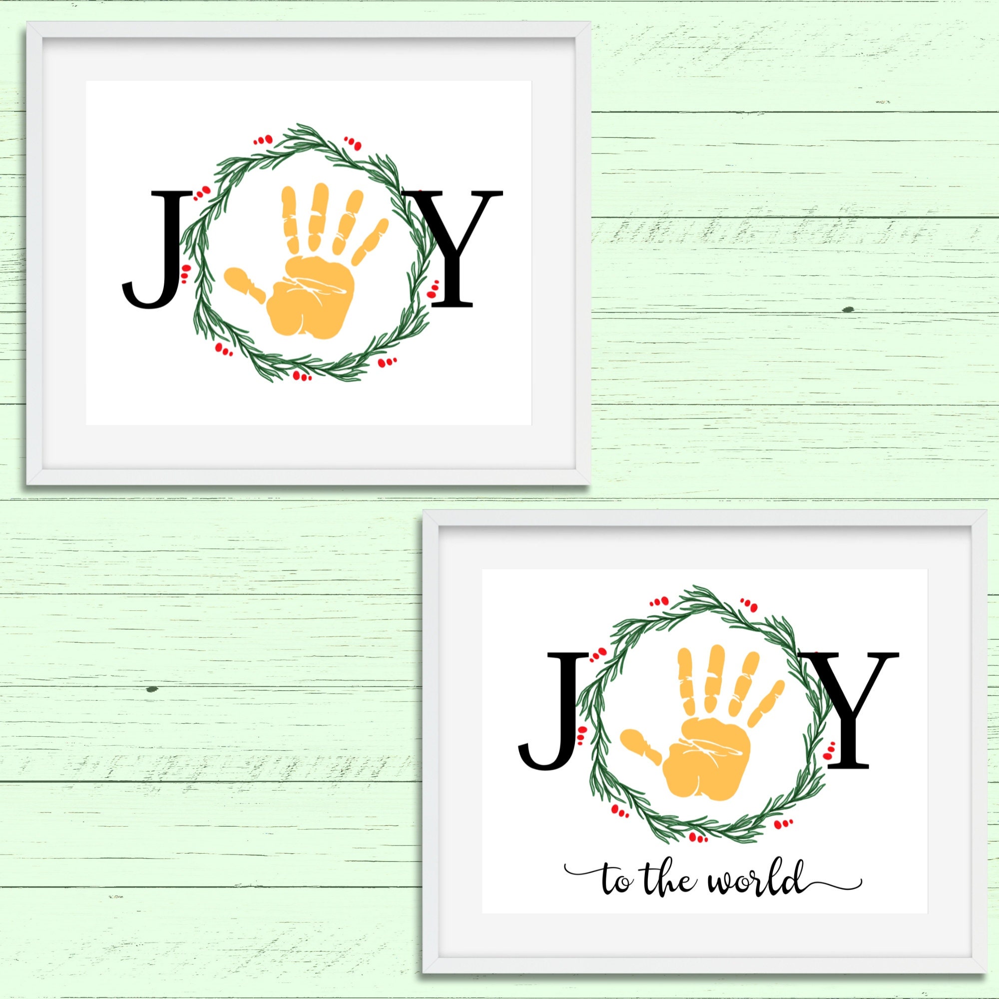 JOY Christmas Handprint Art Template - Christmas Handprint Keepsake ...