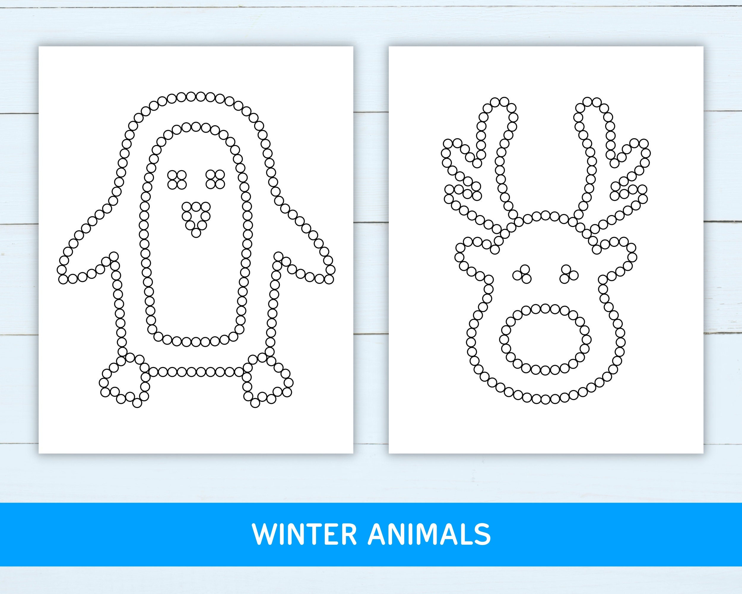 Winter Q-tip Tracing Sheets Printable Preschool Worksheets - Etsy