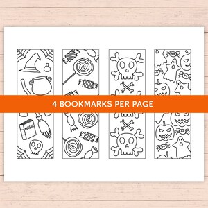 Printable Halloween Coloring Bookmarks - Set of 8 - PDF Instant Digital ...