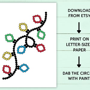 Christmas Q-tip Tracing Sheets Printable Preschool - Etsy