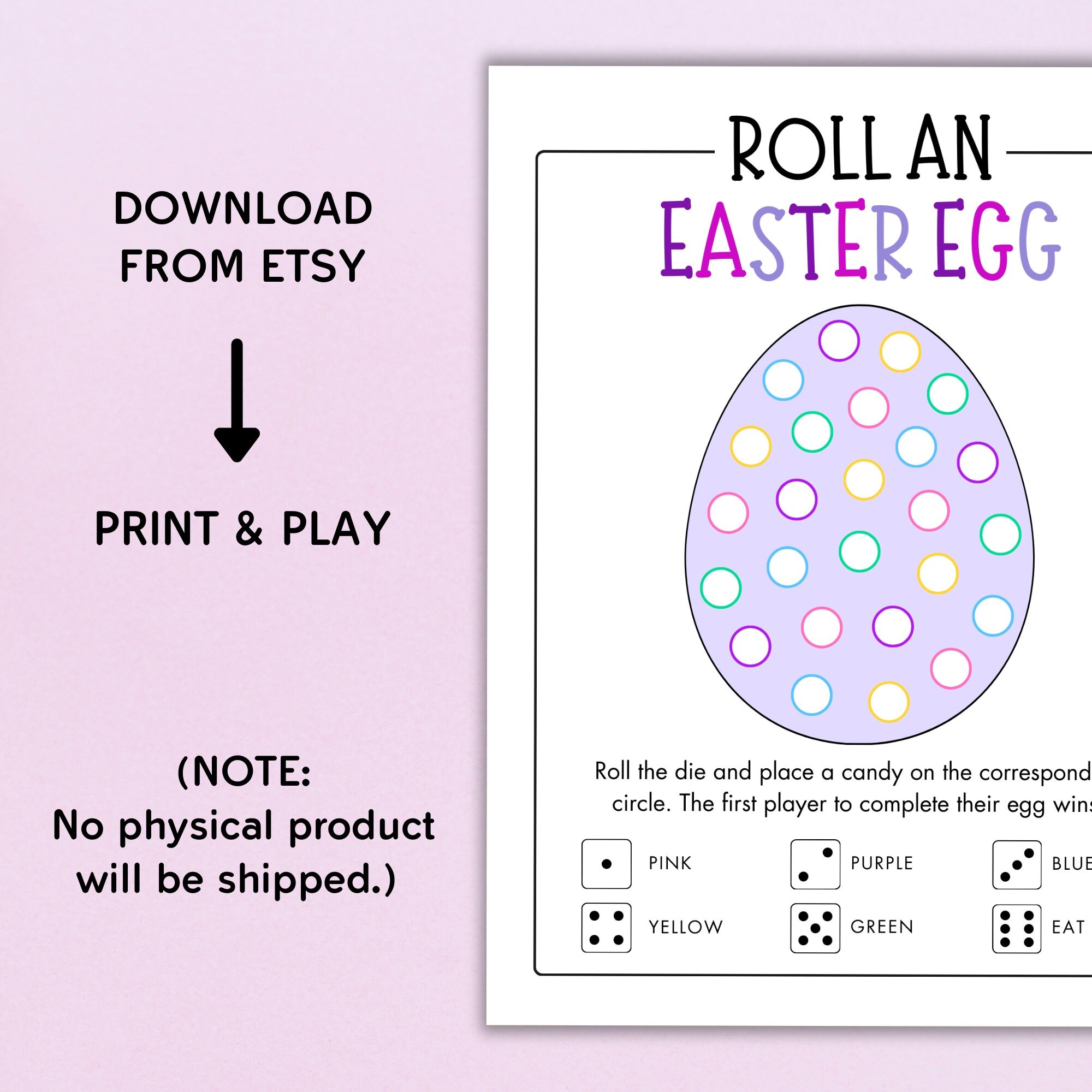 Easter Roll an Egg Game - Easter Egg Roll Game - Easter Classroom Party ...
