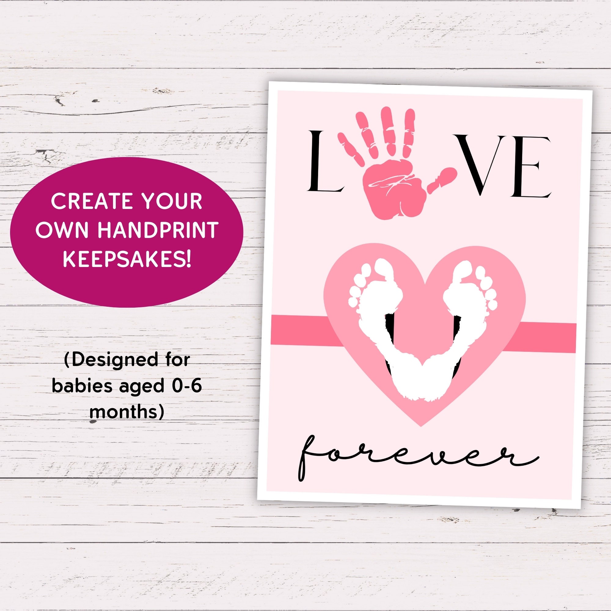 Printable love You Forever Baby Handprint Footprint Craft Template DIY ...
