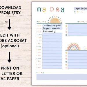 Printable Boho Daily Weekly Monthly Planner Page Bundle - Etsy