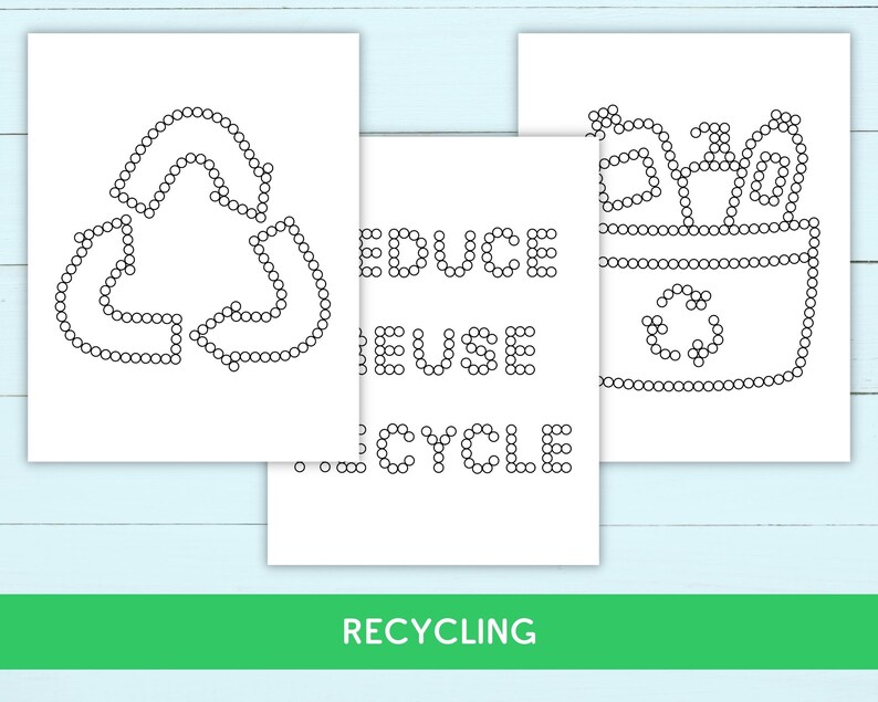 Earth Day Q-tip Tracing Sheets Printable Preschool - Etsy