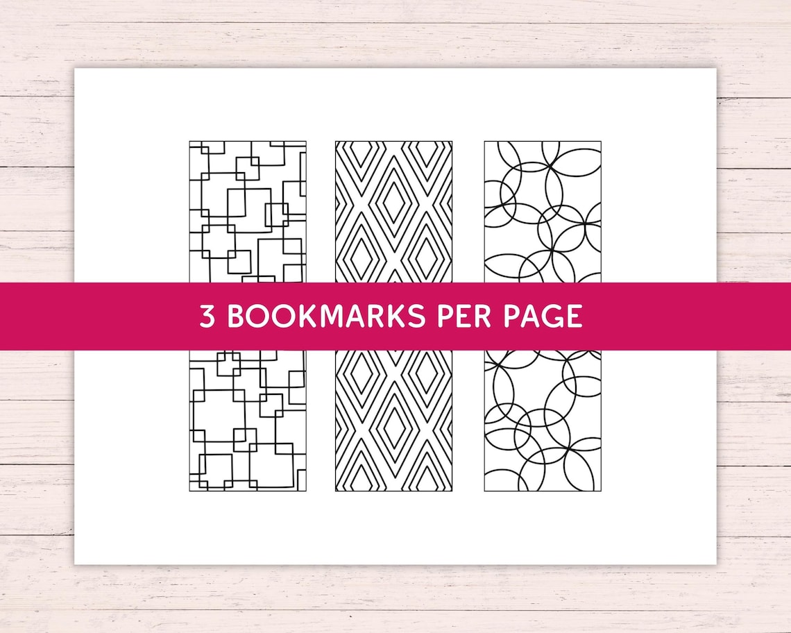 Printable Geometric Coloring Bookmarks Set of 6 PDF - Etsy