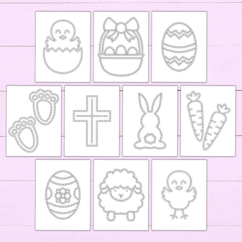 Easter Q-tip Tracing Sheets Printable Preschool Worksheets for Fine ...