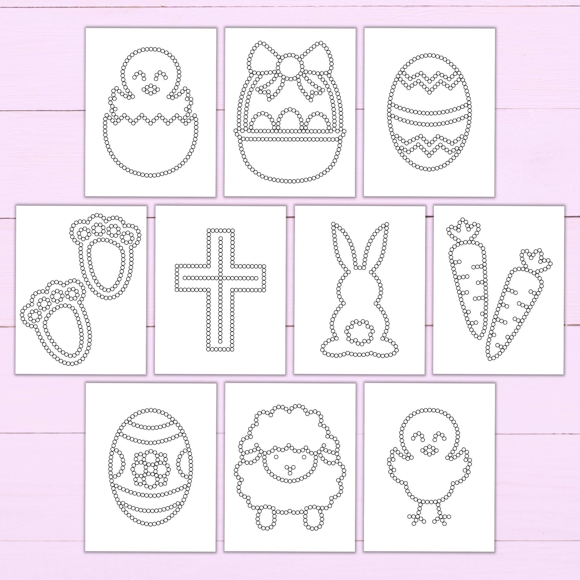 Easter Q-tip Tracing Sheets Printable Preschool Worksheets for Fine ...