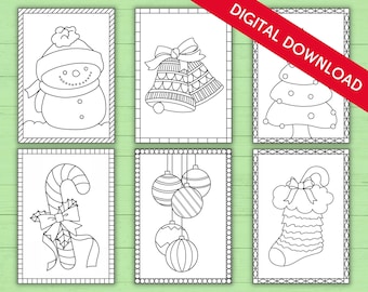 Customizable Christmas Holly Holiday Greeting Card to Color - Etsy